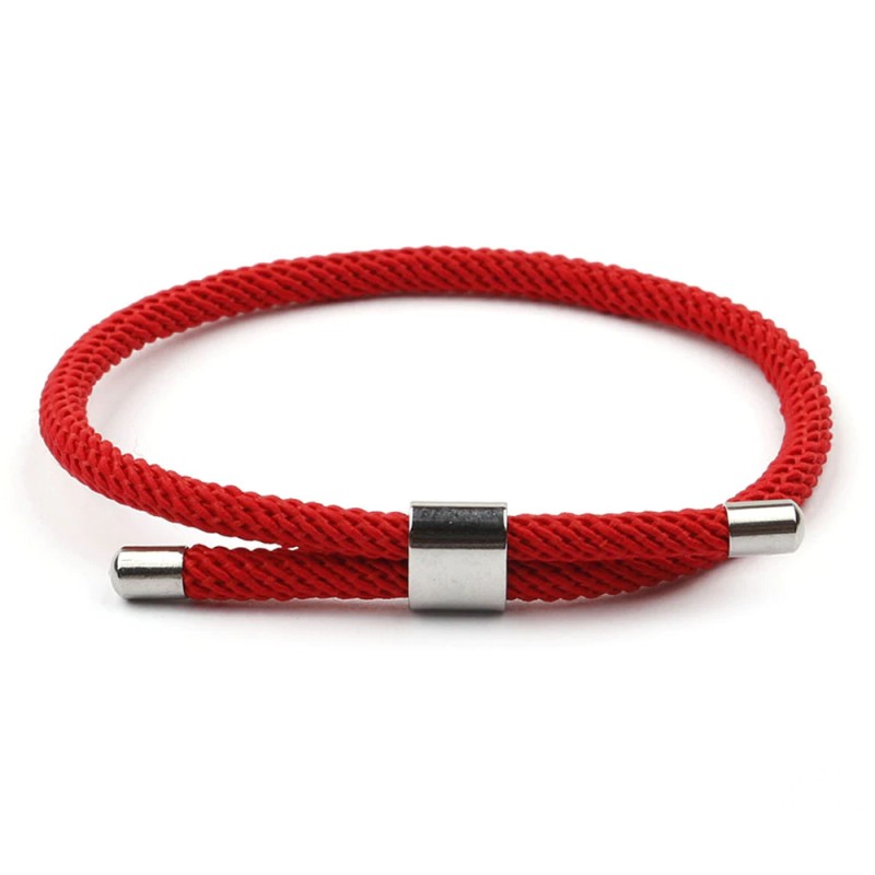 Bracelet rouge pour homme en corde tressée ajustable ZB0368